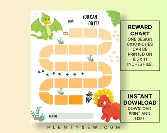 Printable Dinosaur Reward Chart Dinosaur Kids Behavior Chart Instant ...