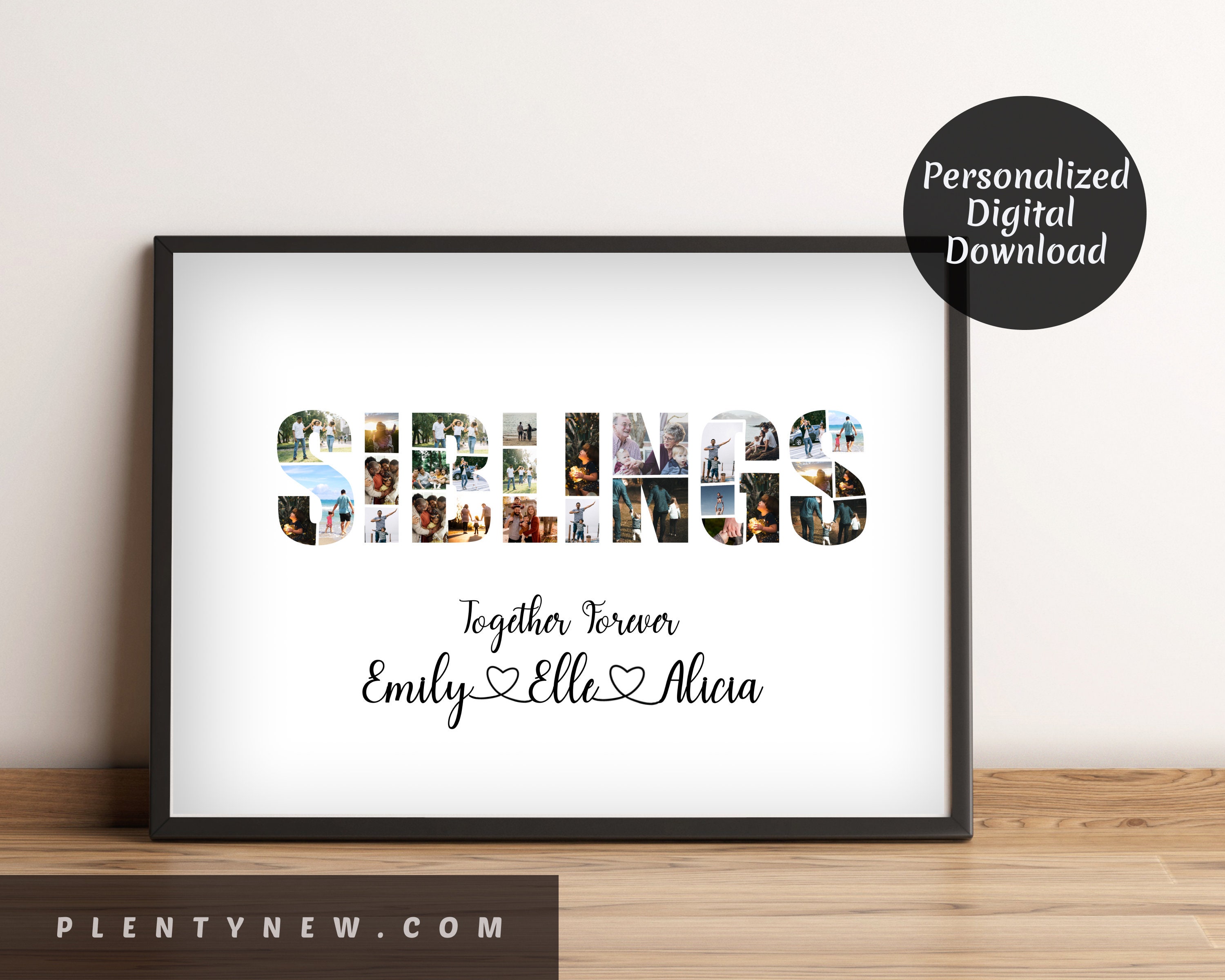 Custom Siblings Photo Collage Personalized Picture Collage - Etsy