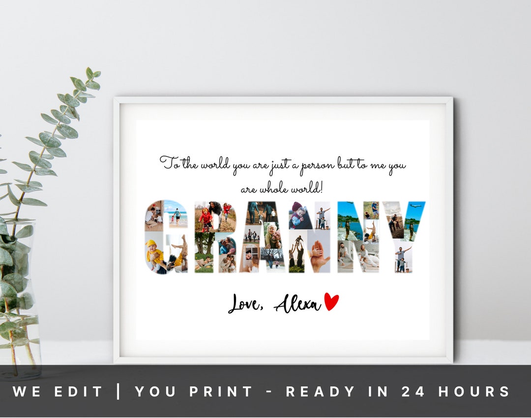 Granny Photo Collage, Grandma Photo Collage Personalized Photo Gift for ...