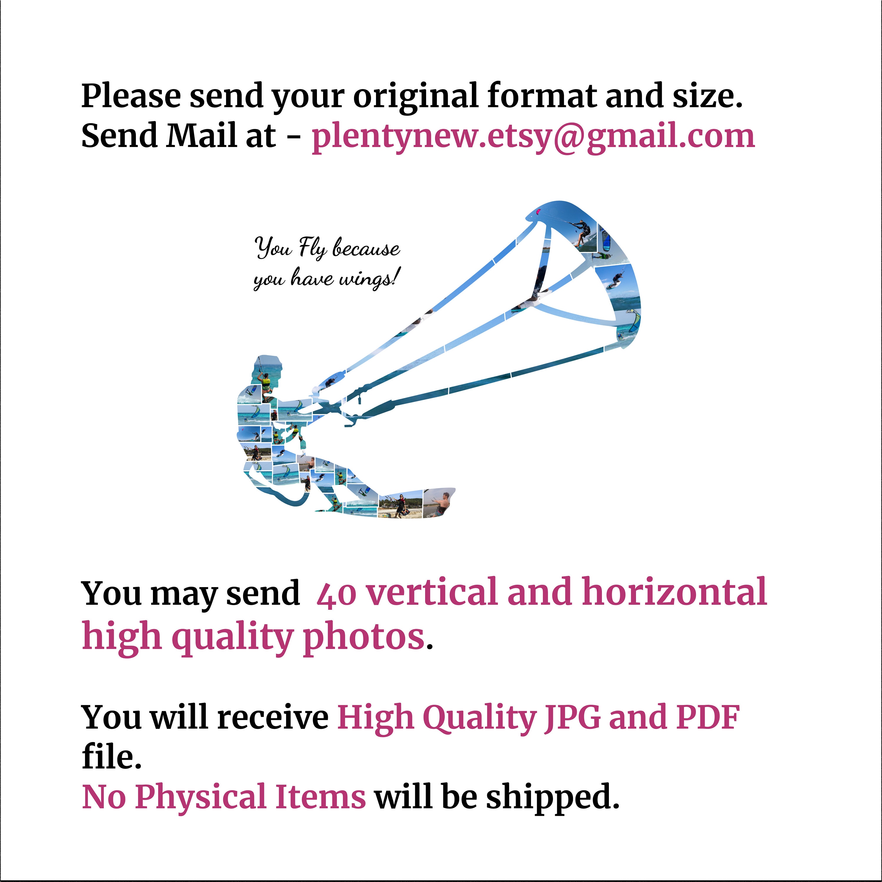 Kitesurfing Photo Collage-kiteboarding Collage Sport Photo - Etsy