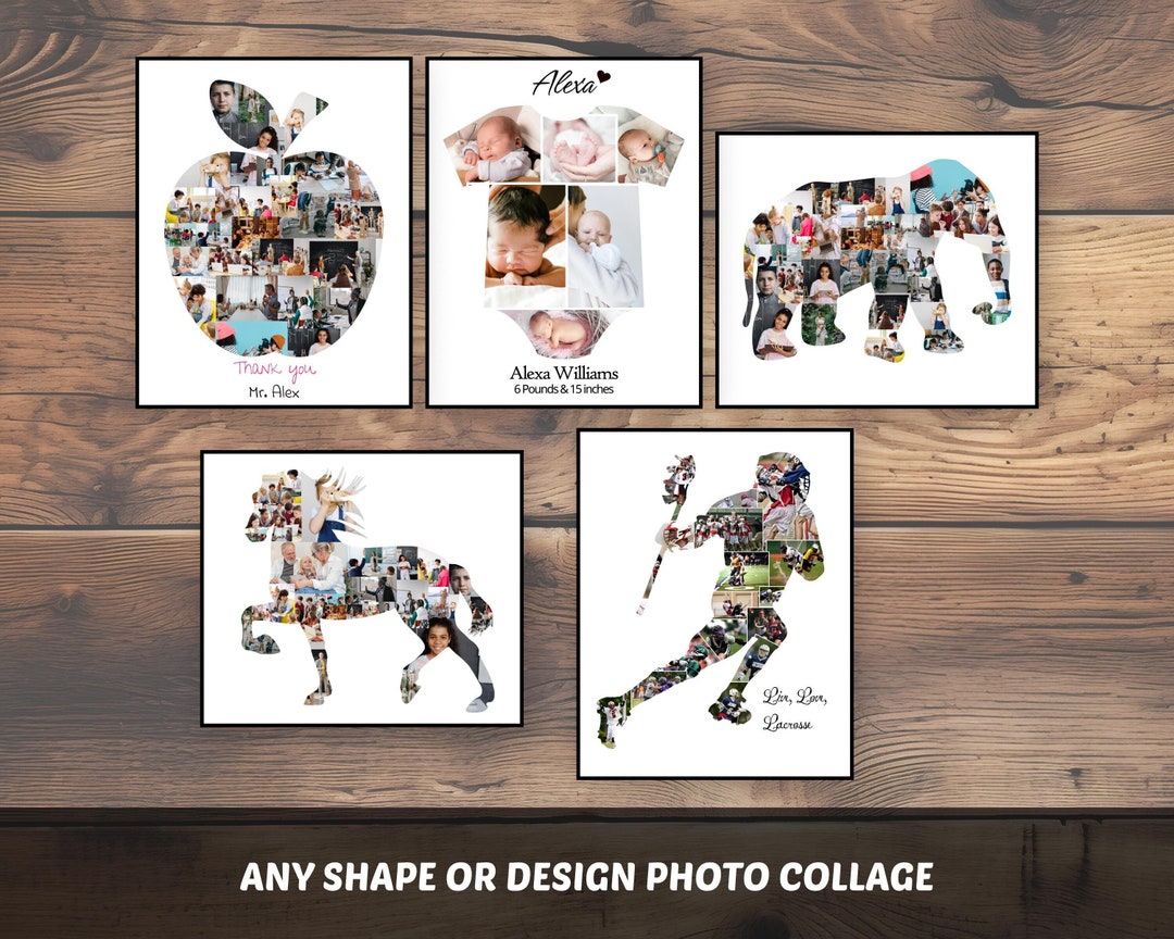 Custom Shape Photo Collage Personalized Photo Gift Collage With Photos ...
