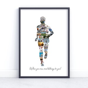 Runner Custom Gift, Running Photo Collage, Marathon Wall Poster ...
