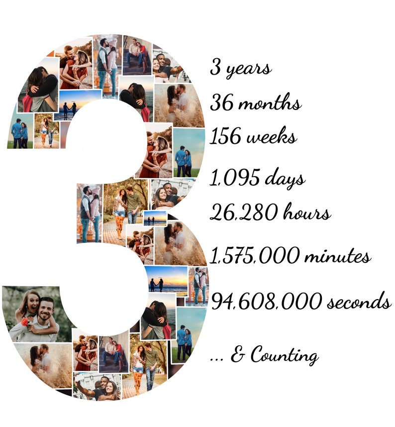 Custom Number Photo Collage Personalize Anniversary Collage - Etsy