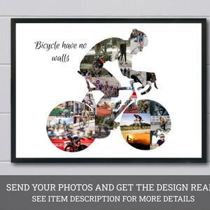 Custom Cycling Gifts Bicycle Photo Collage Professional Cyclist Gifts ...