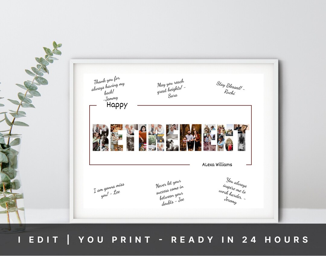 RETIREMENT Custom Signature Gift, Retiring Gift for Coworker, Retire ...