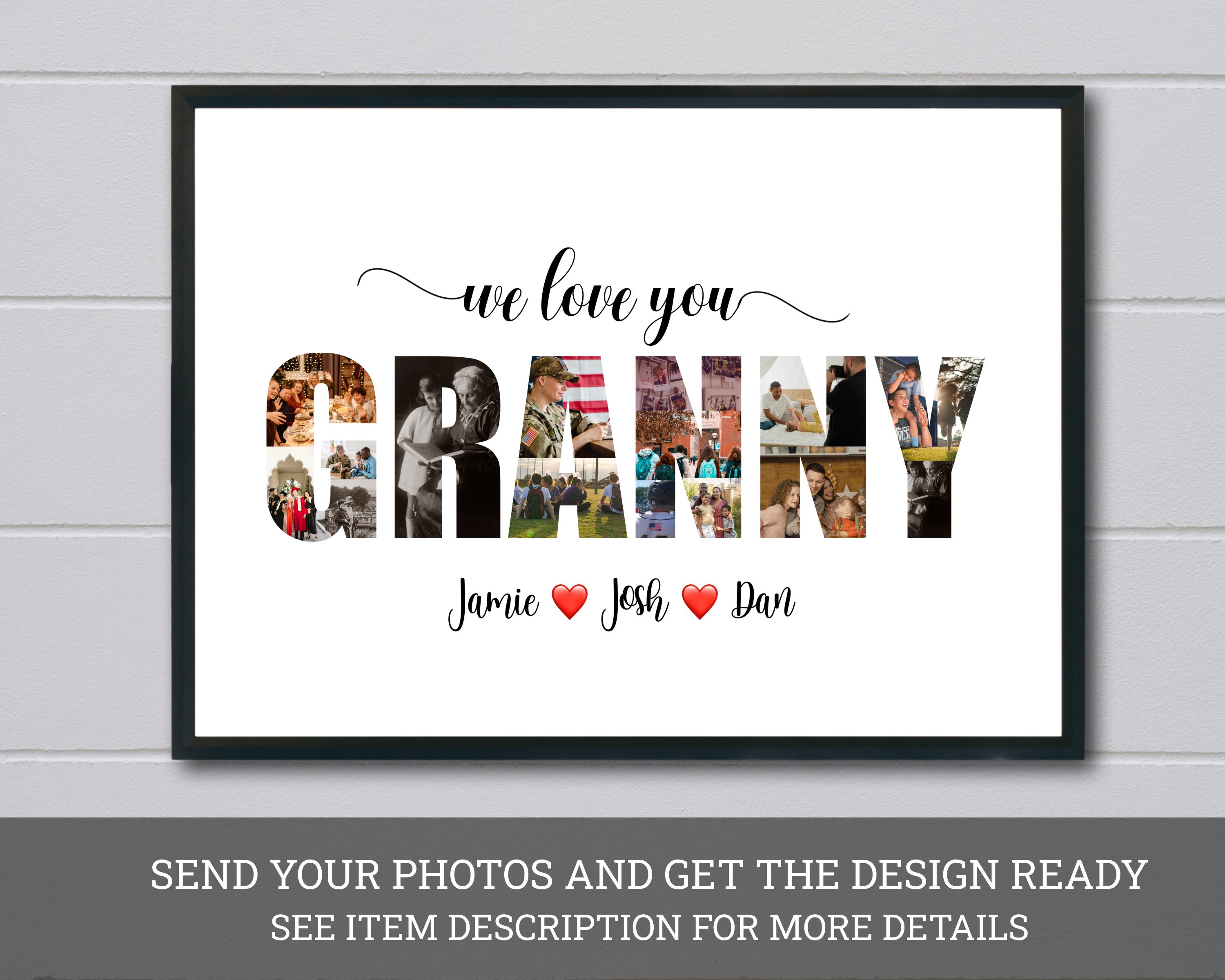 Granny Photo Collage, Grandma Photo Collage Personalized Photo Gift for ...