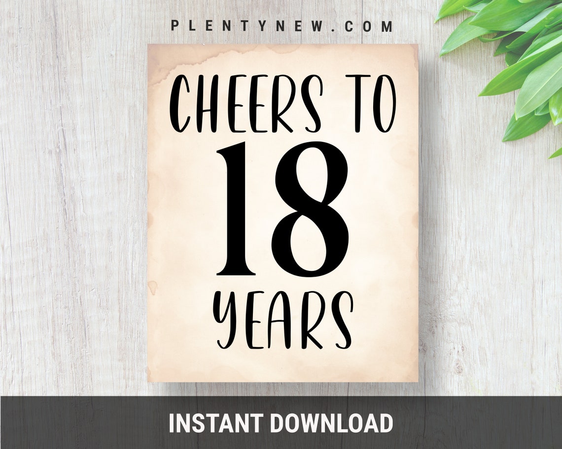 18th Birthday PRINTABLE Signs 18th Birthday Party - Etsy