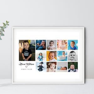 12 Month Collage, 1st Birthday Collage, First Birthday Collage, Baby ...