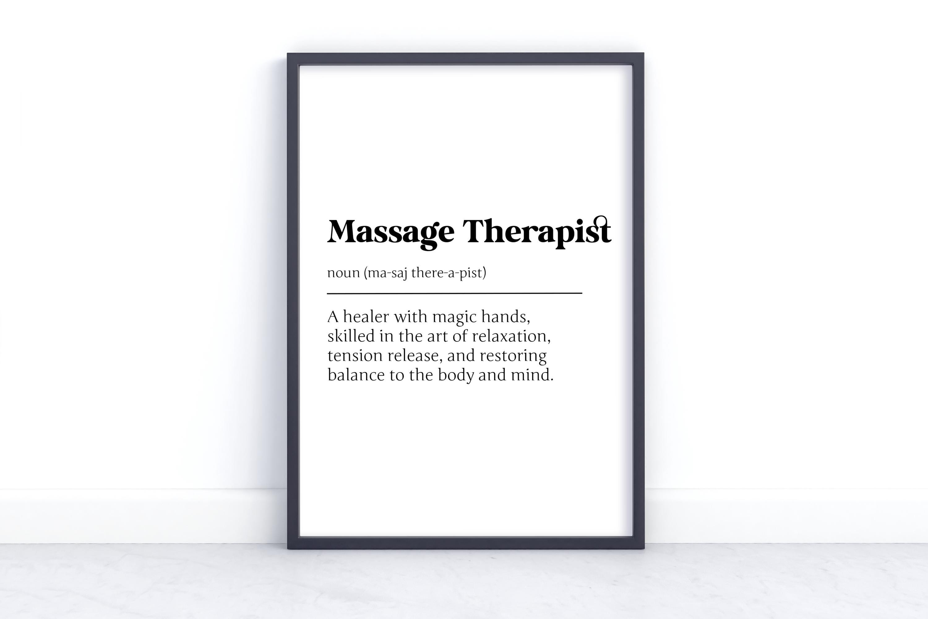 Massage Therapist Definition Print - Massage Therapy - Salon Decor ...