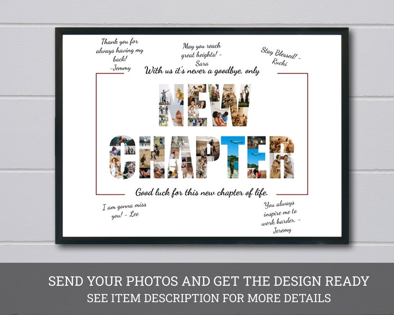 Goodbye Gift Collage, Farewell Guestbook Gift, Retirement Gift ...