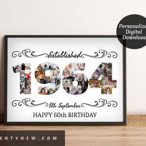 1964 Custom Birthday Photo Collage, Personalised 60th Picture, Born in ...