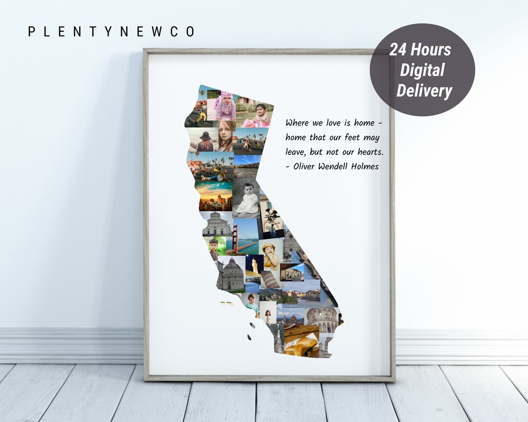California Photo Map | California Photo Collage | California Wall Art ...