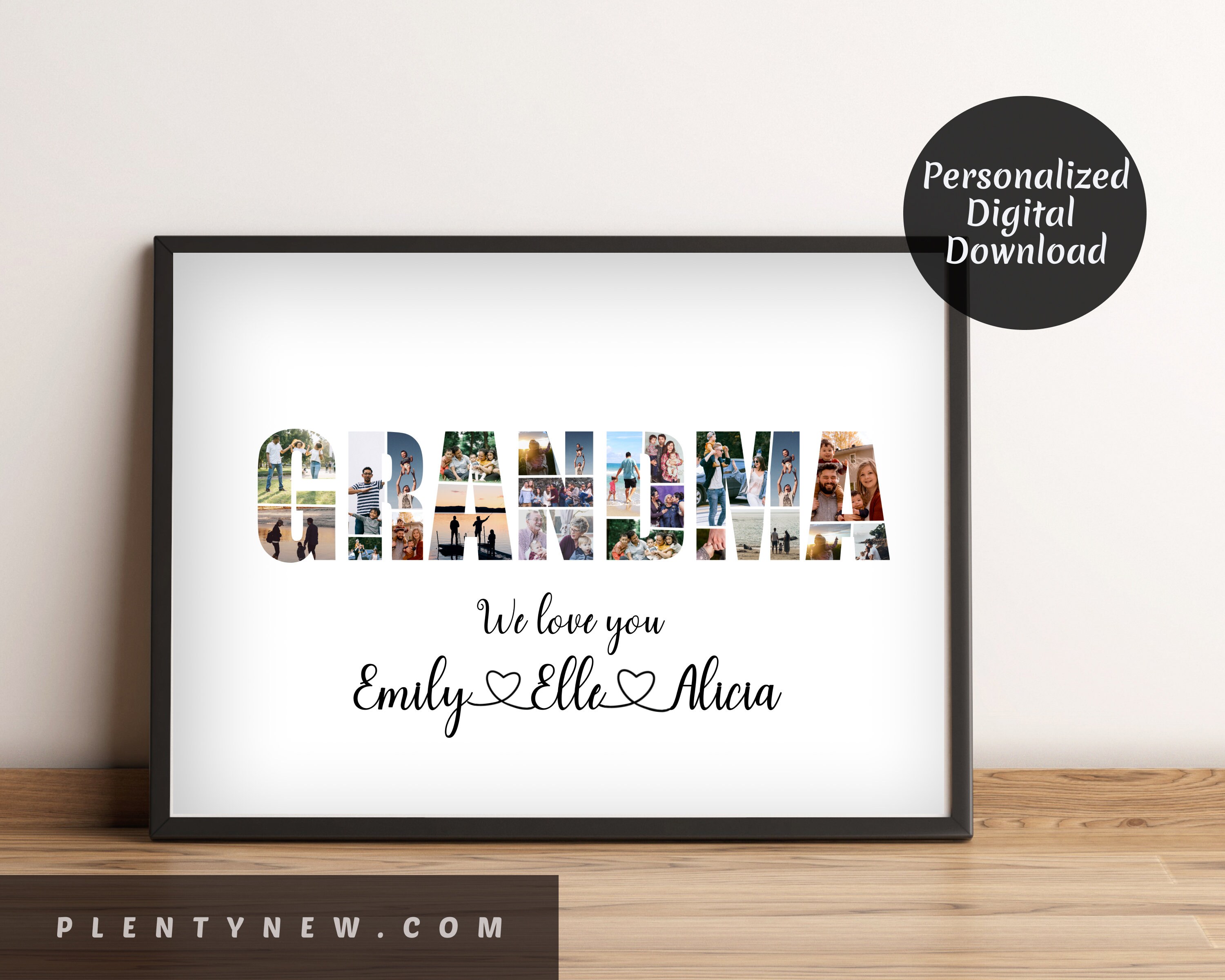 Custom Grandma Photo Collage, Personalized Photo Collage, Custom ...