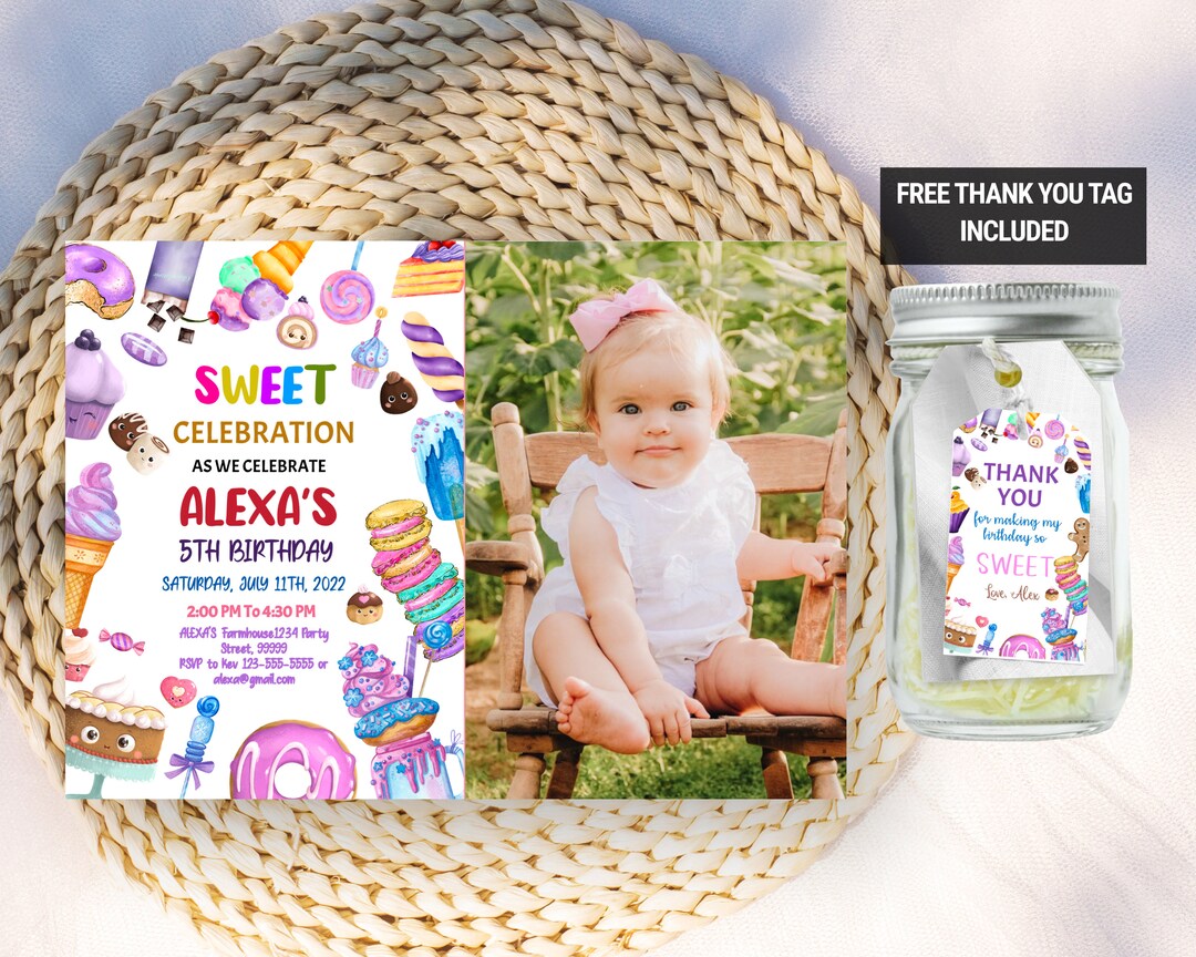 Sweets Candy Invitation Sweet Candy Birthday Invitation - Etsy
