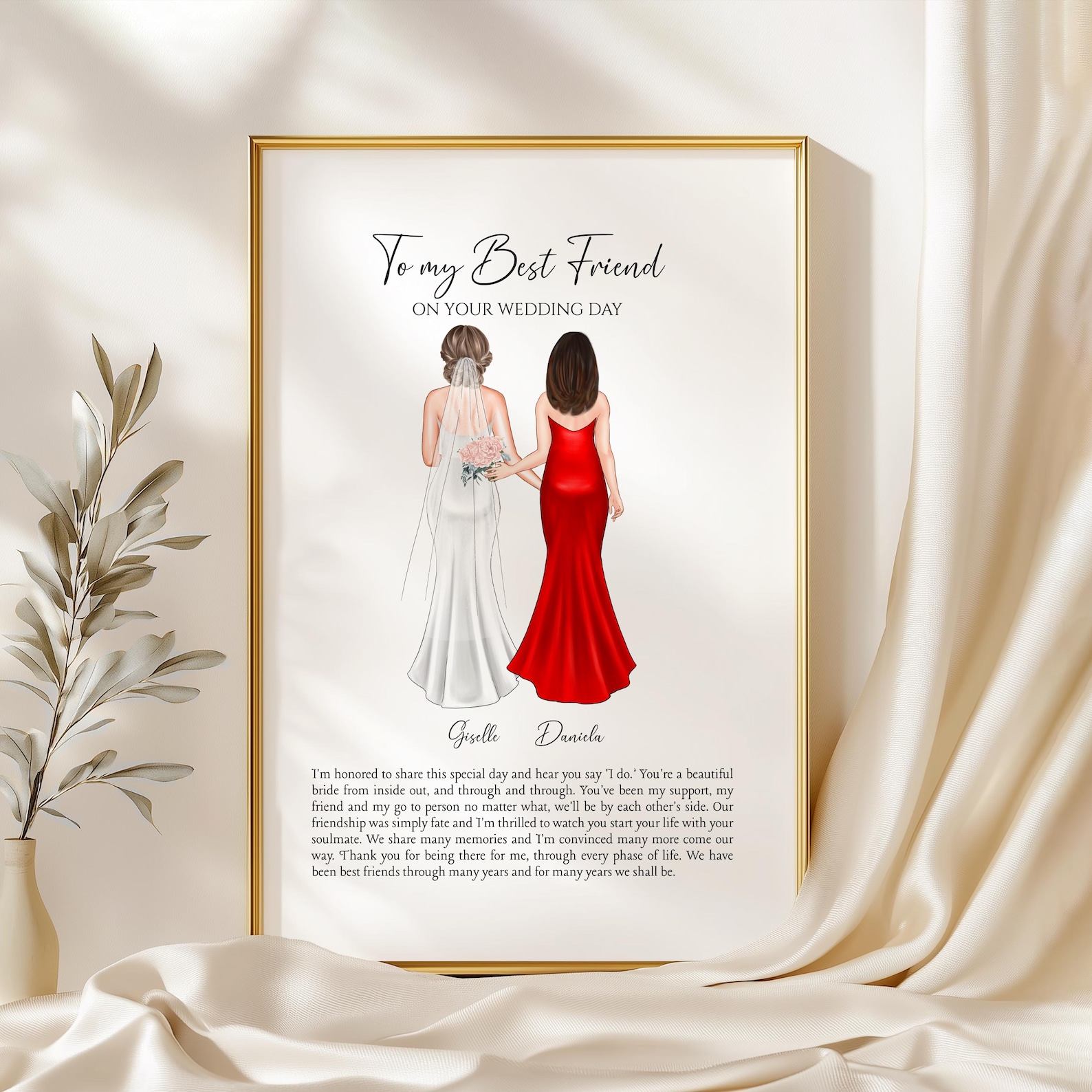 Wedding Gift for Best Friend, Wedding Gift Ideas for Her Personalised ...