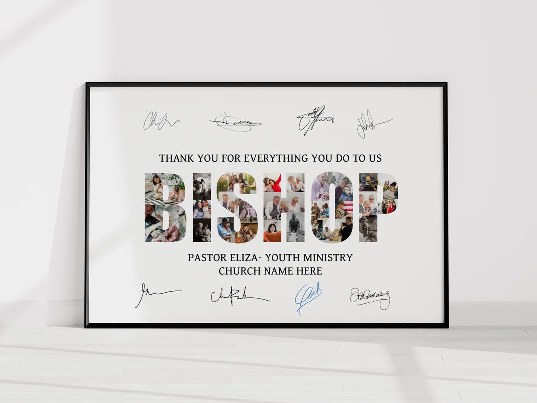 Bishop Appreciation Gift, Bishop Photo Collage, Bishop Birthday Gift ...