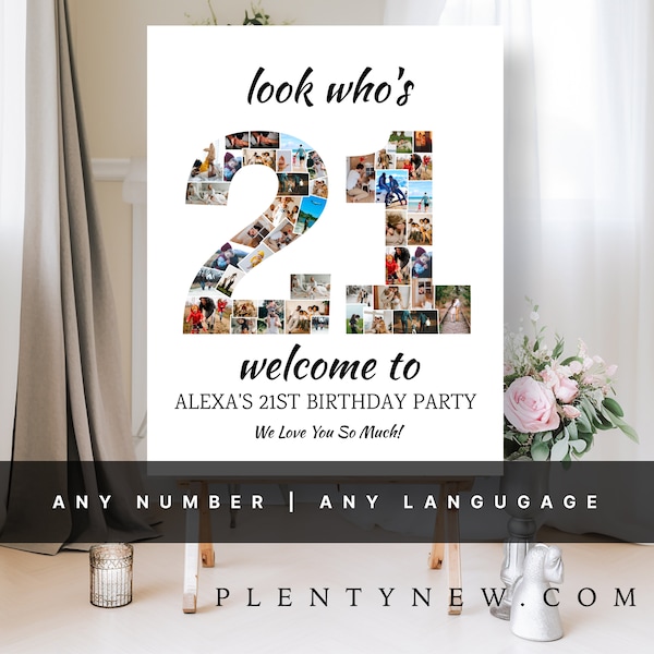Personalised 21st Birthday Photo Collage - Etsy