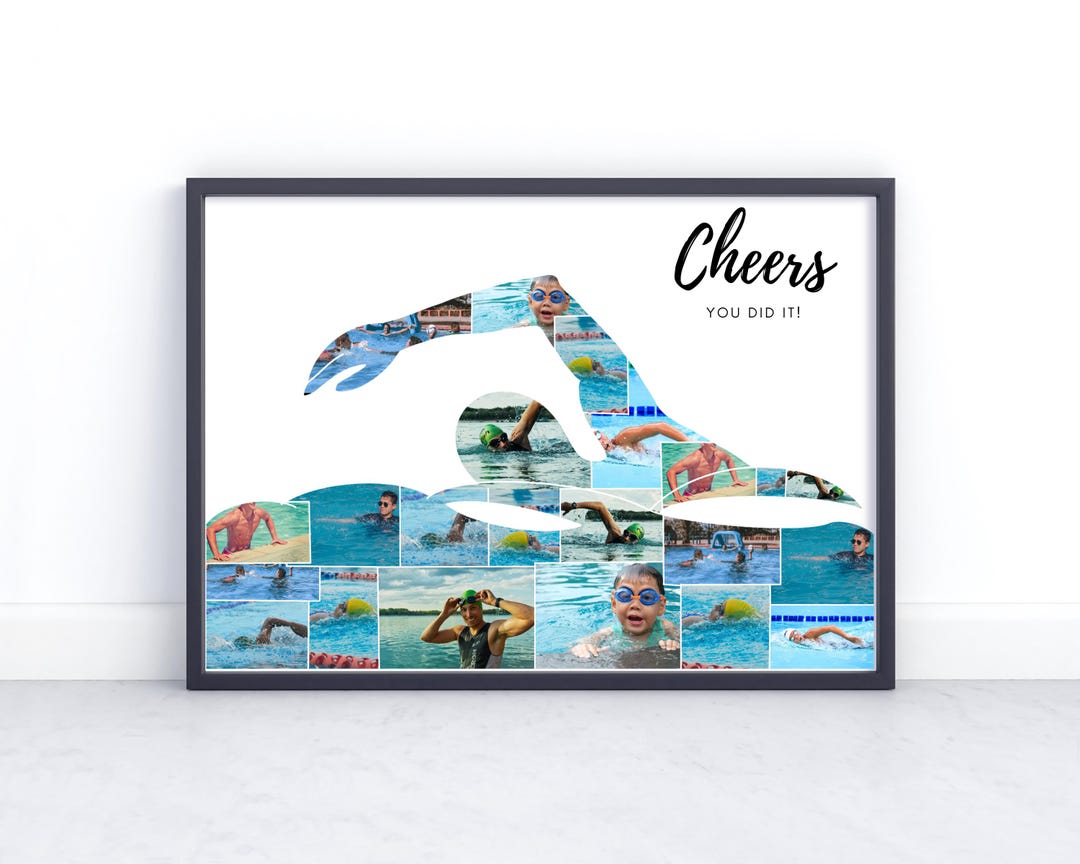 Swimmer Photo Collage-swimming Collage-swimmer Gift-swimmer Collage ...