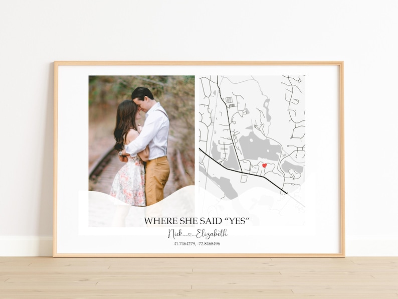 Where We Met Map Gift Wedding Gift Engagement Gift for Couple ...