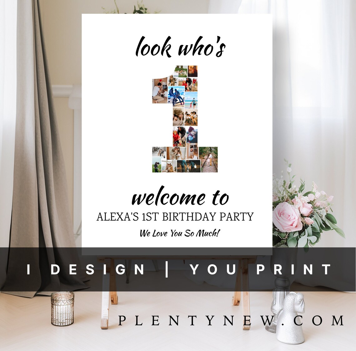 Look Who's 1, 1st Birthday Photo Collage, Customizable Collage Board ...