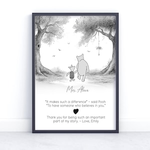 Personalised Teacher Print | End of School Year Gift | Personalised ...
