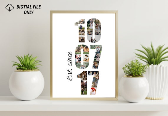 Custom Date Anniversary Collage Photo Collage Anniversary | Etsy