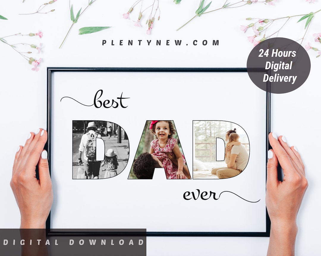 Dad Photo Collage, Father's Day Gift, Best Dad Ever, Custom Gift for ...