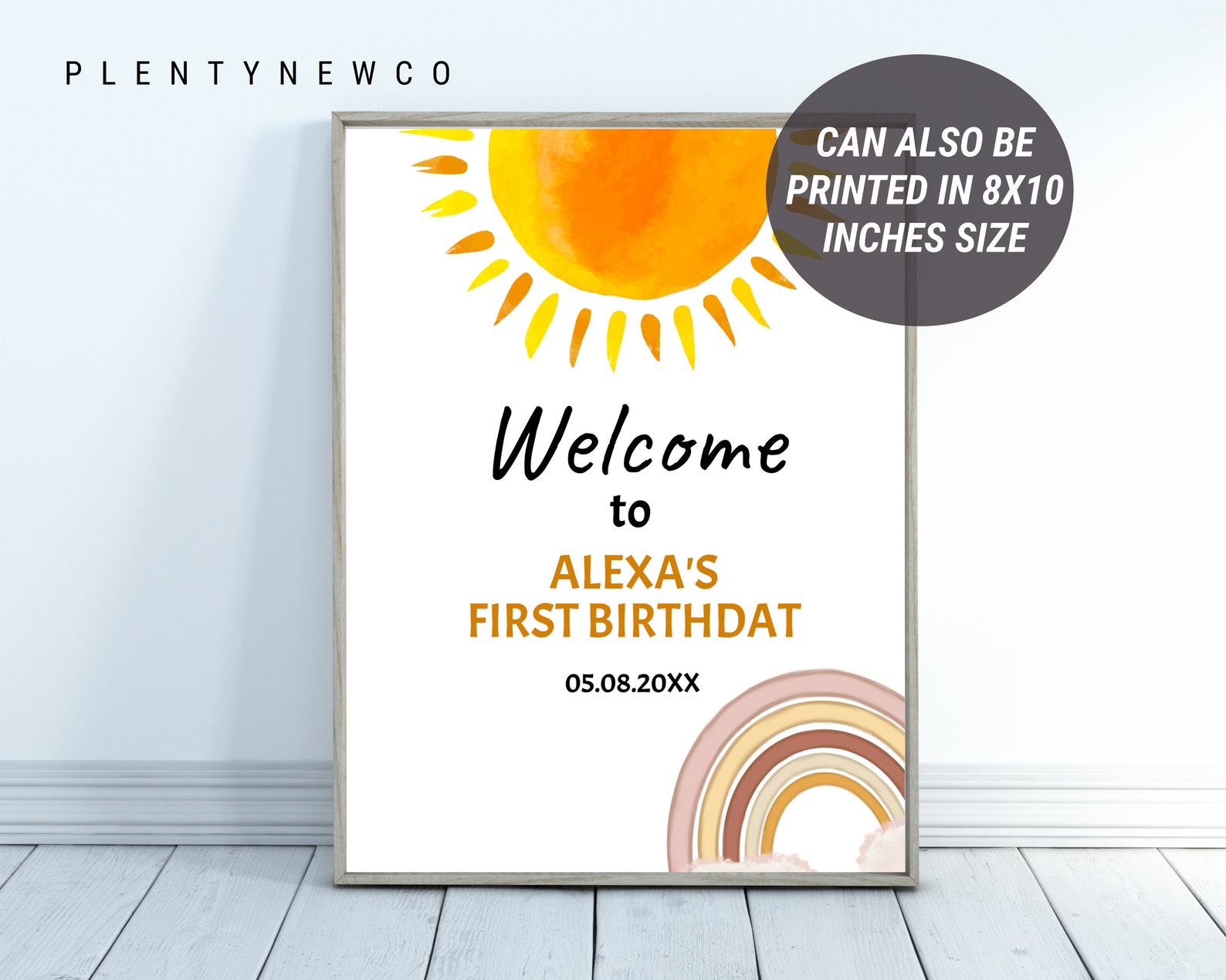 Editable Sunshine Welcome Sign First Trip Around the Sun - Etsy
