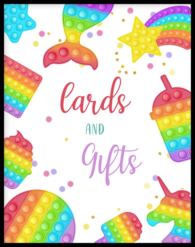 Pop It Birthday Party Cards & Gifts Sign Pop It Birthday Party - Etsy