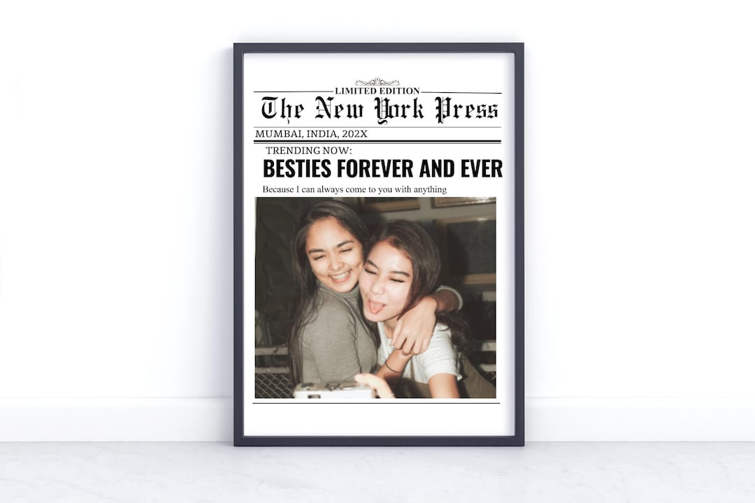 Custom Newspaper Print, Custom Friendship Wall Art, College Dorm, Gift ...