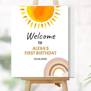 Editable Sunshine Welcome Sign First Trip Around the Sun - Etsy