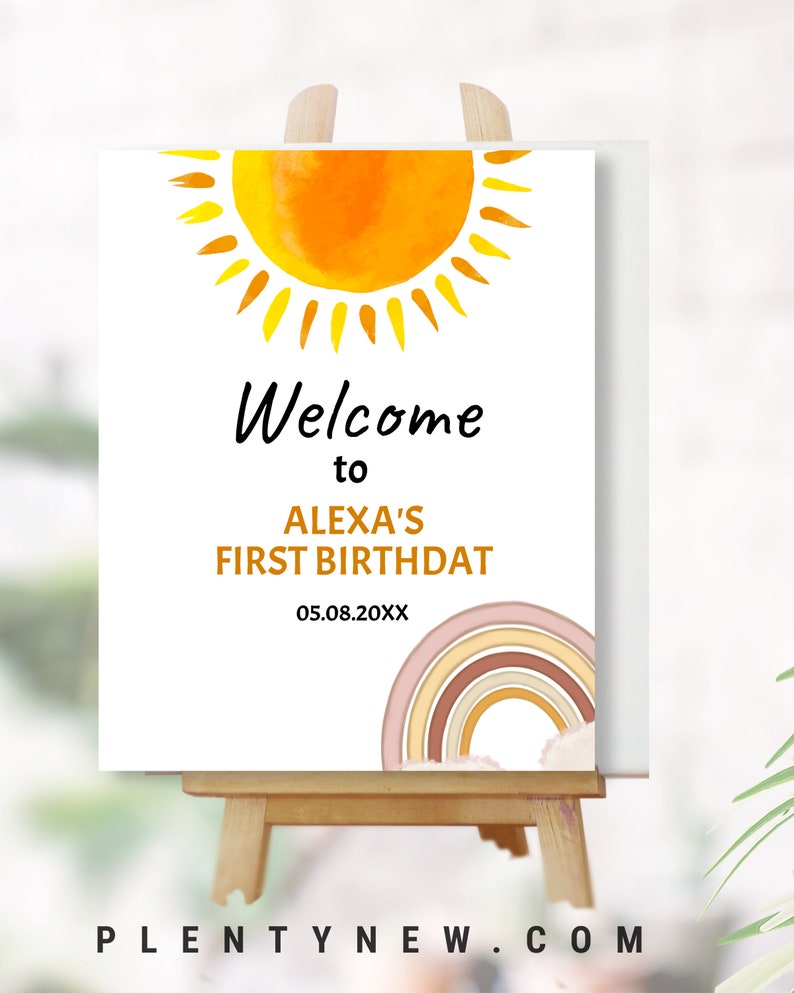 Editable Sunshine Welcome Sign First Trip Around the Sun - Etsy