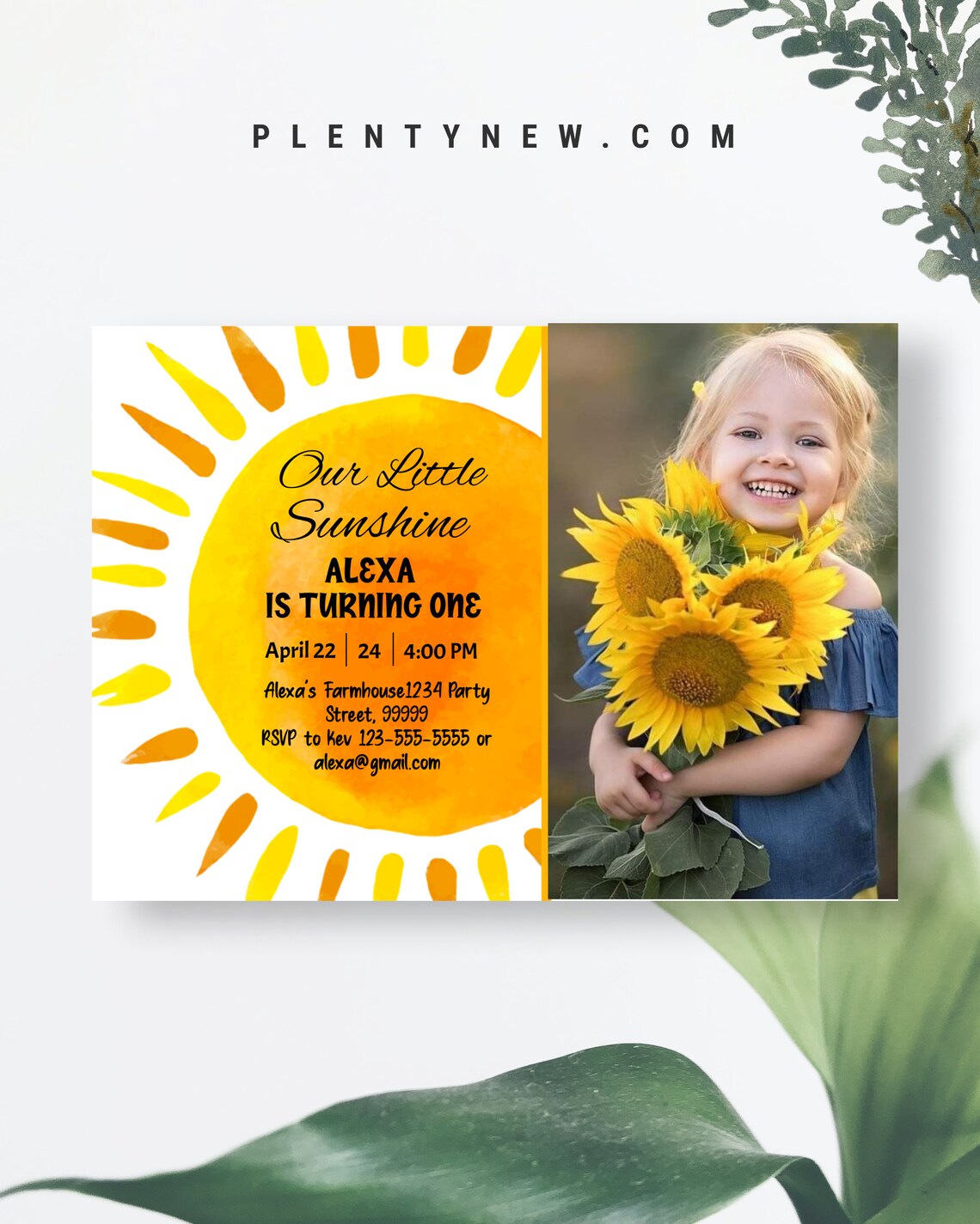 Editable Our Little Sunshine Birthday Invitation 1st You Are - Etsy
