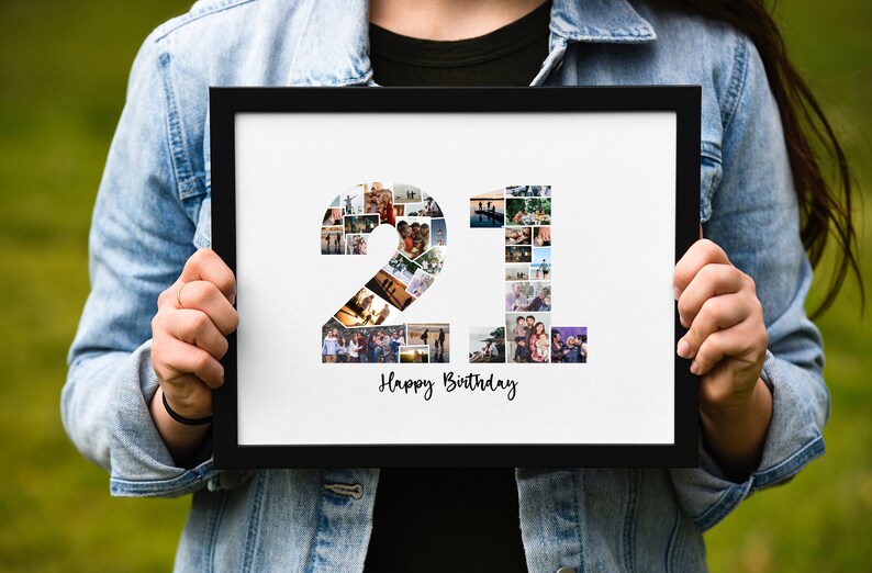 21st Birthday Photo Collage 21st Anniversary Photo Collage - Etsy