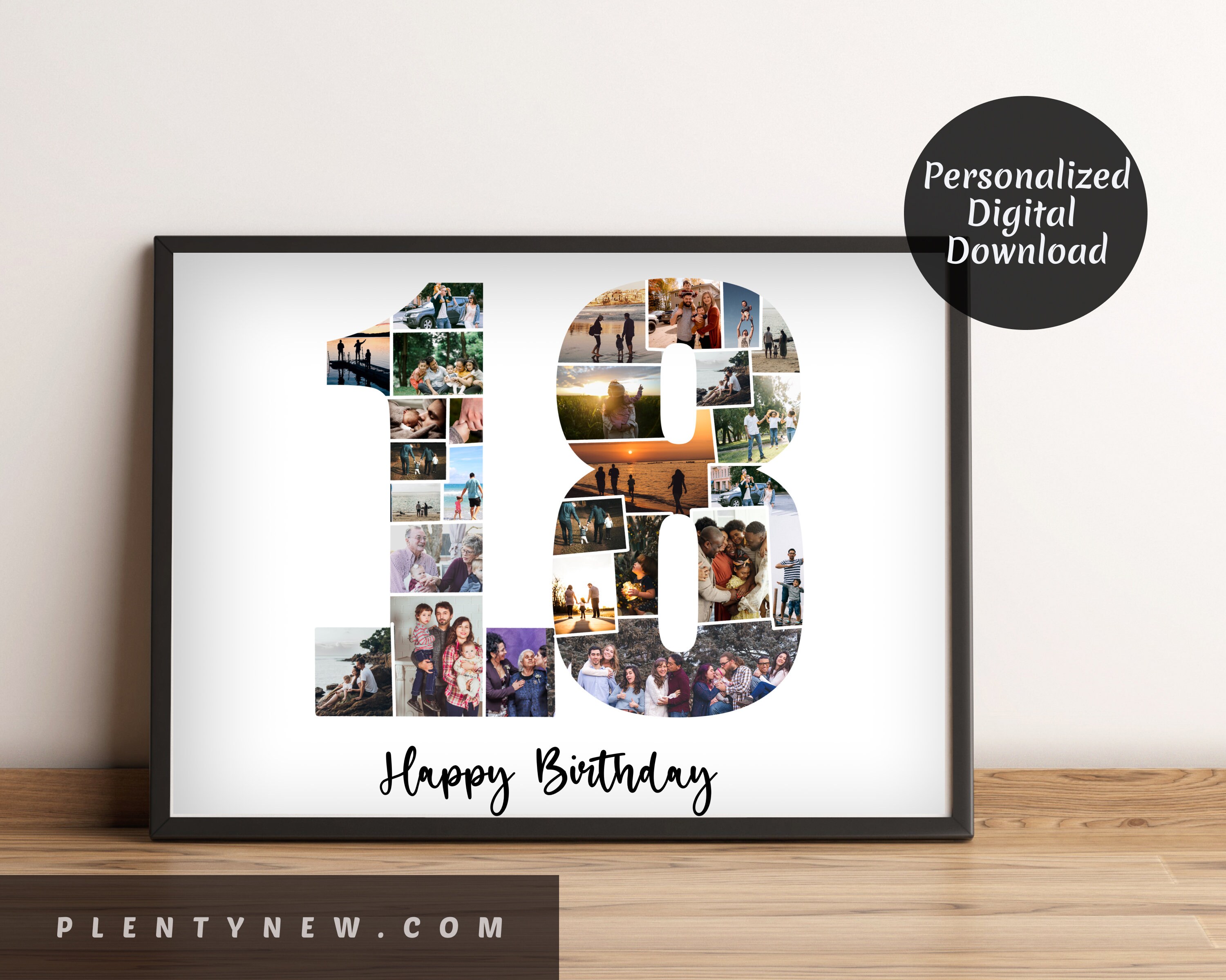 18th Birthday Photo Collage, 18th Anniversary Photo Collage, Eighteenth ...