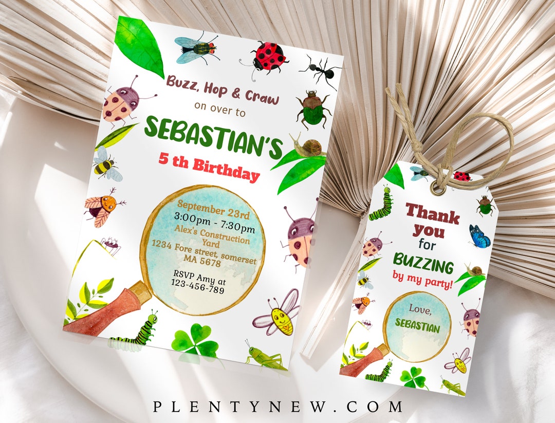 Bug Birthday Invitation Boy Bug Birthday Invitation Download - Etsy