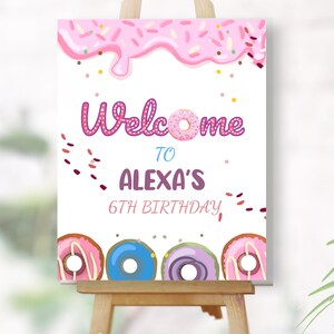 Editable Donut Welcome Sign Girl Donut Party Table Sign Donut - Etsy