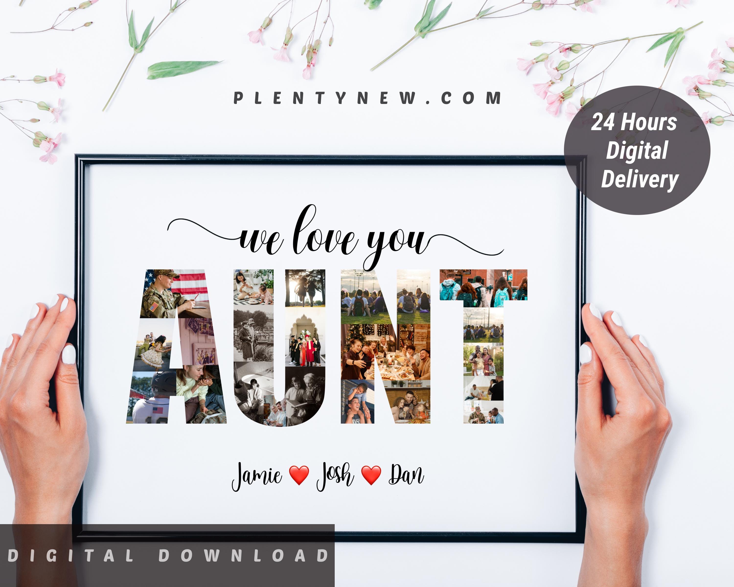Custom Aunt Photo Collage, Printable Photo Gift for Aunt Personalized ...