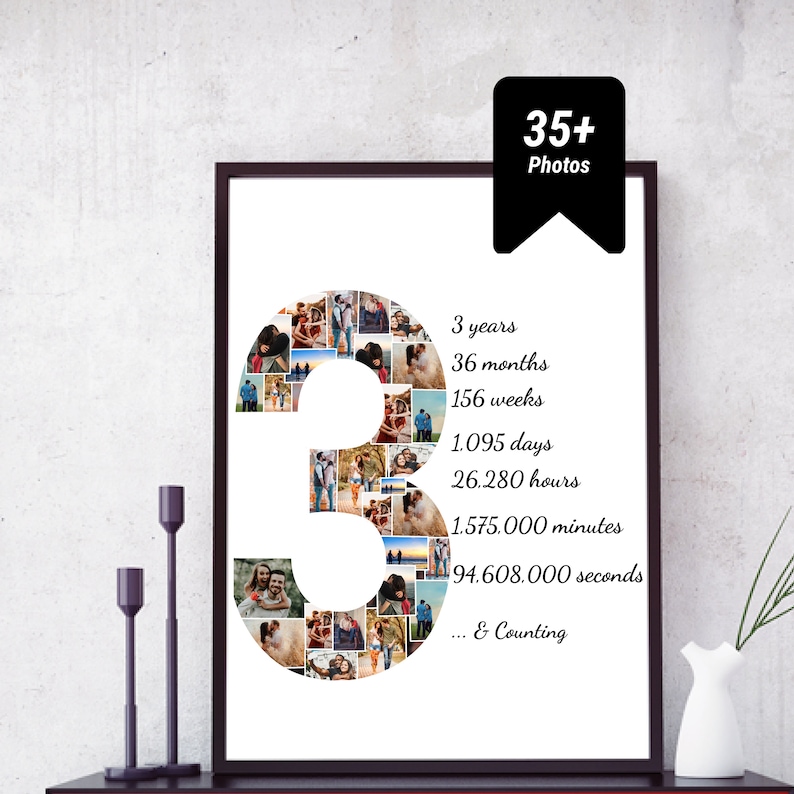 Custom Number Photo Collage Personalize Anniversary Collage - Etsy