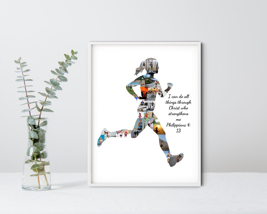 Personalized Running Woman Photo Collage Template Custom Gift for ...
