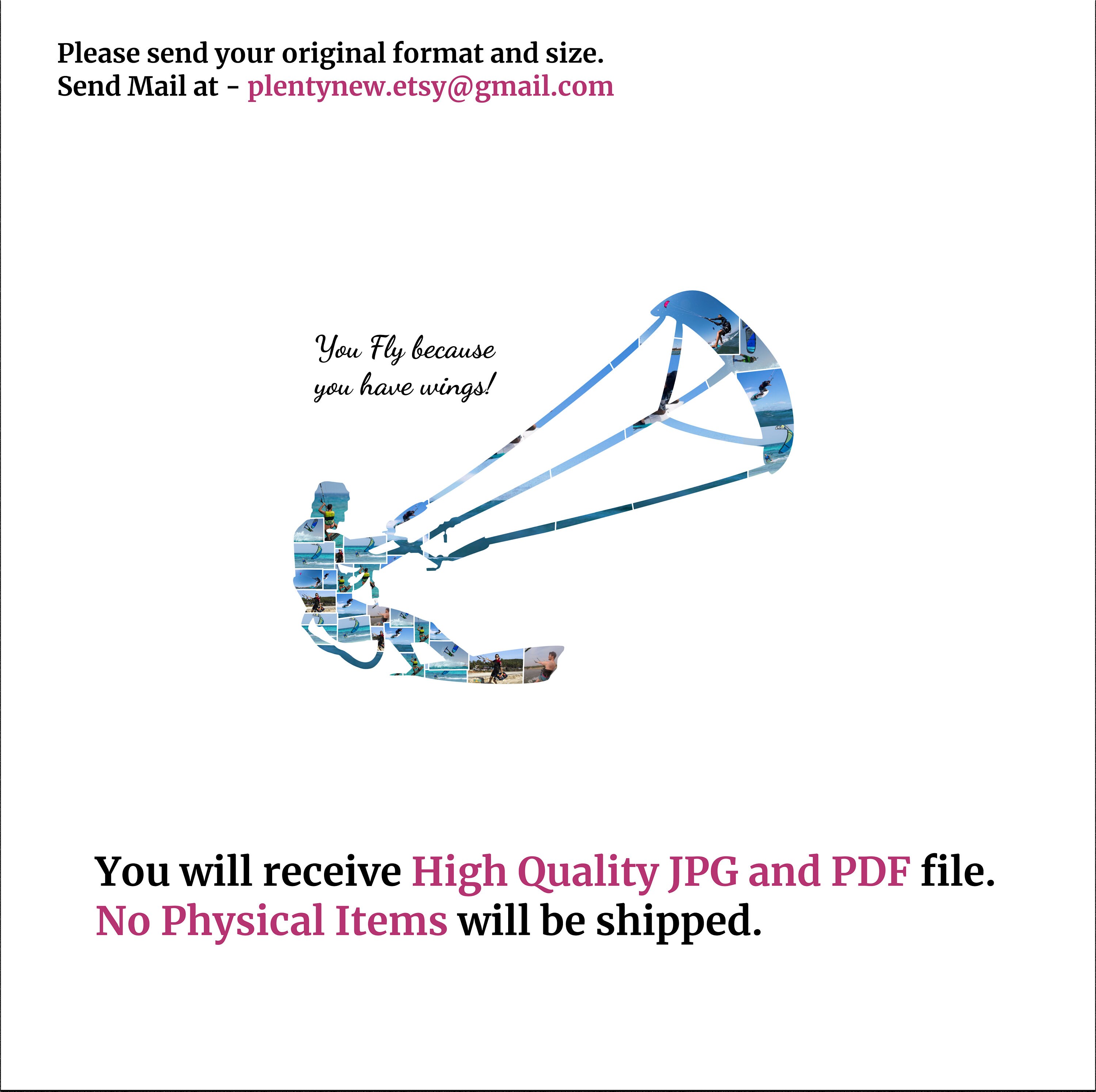 Kitesurfing Photo Collage-kiteboarding Collage Sport Photo - Etsy