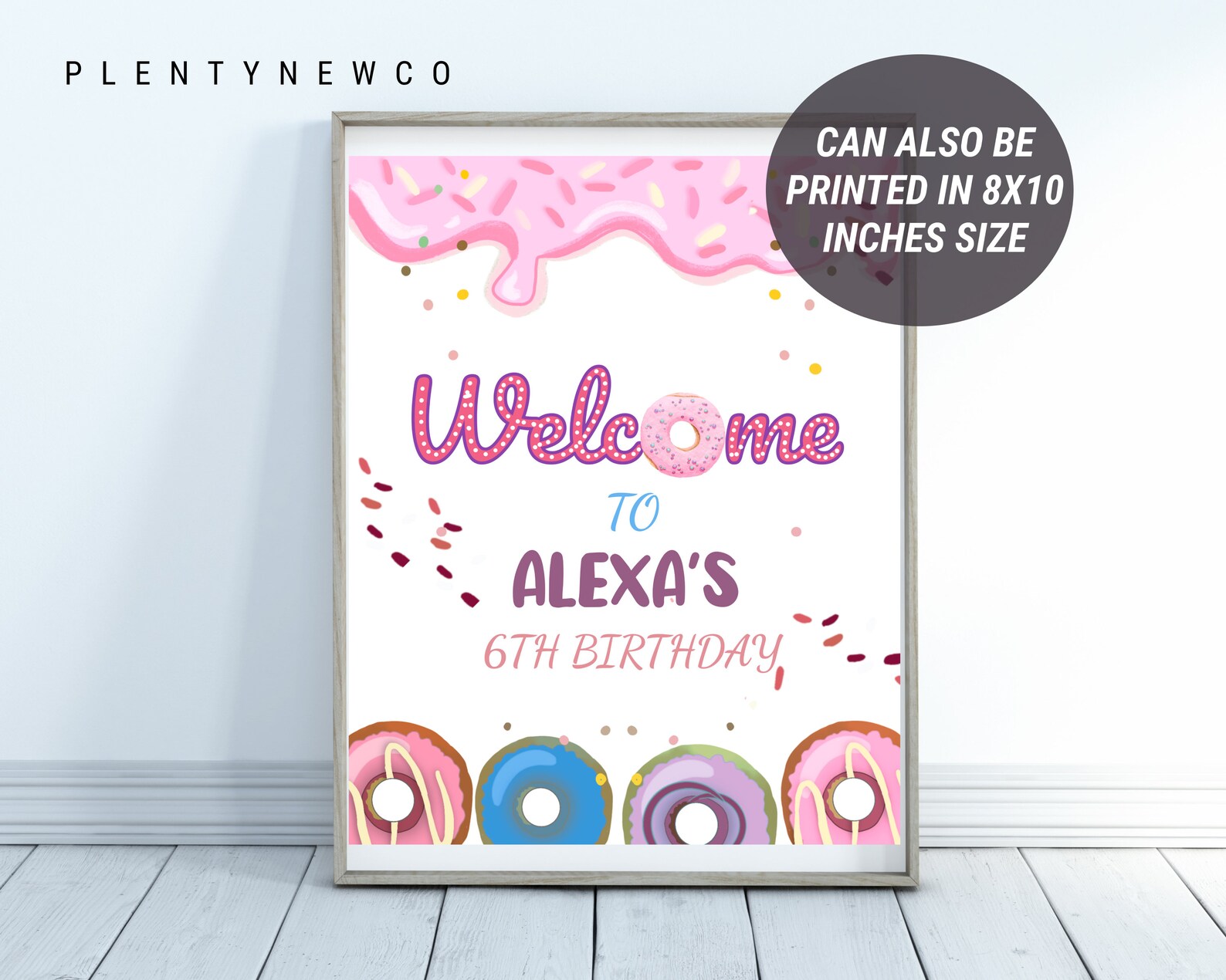 Editable Donut Welcome Sign Girl Donut Party Table Sign Donut - Etsy
