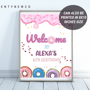 Editable Donut Welcome Sign Girl Donut Party Table Sign Donut - Etsy