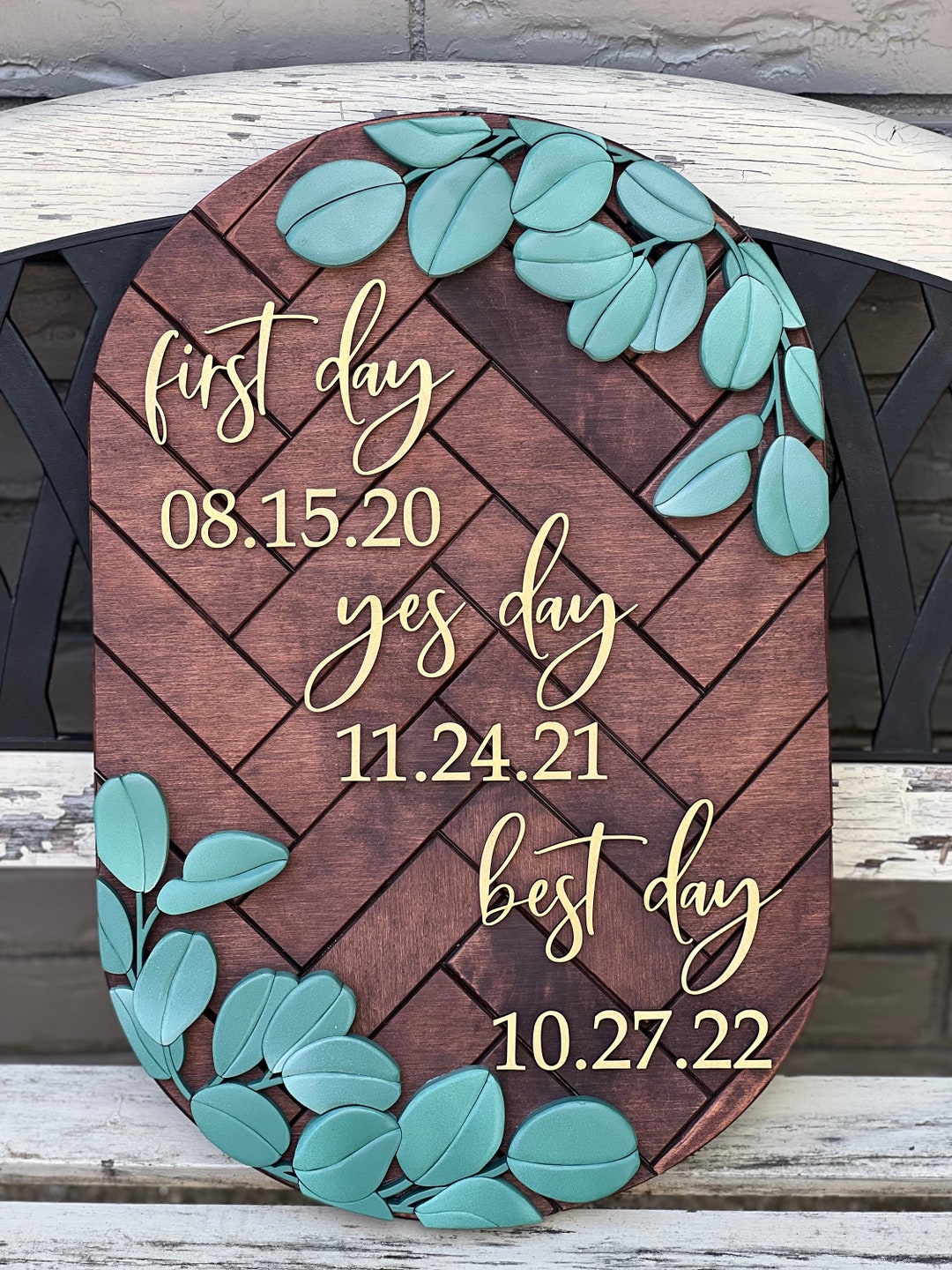 Custom Wedding Reception Sign First Day Yes Day Best Day Sign Farmhouse ...