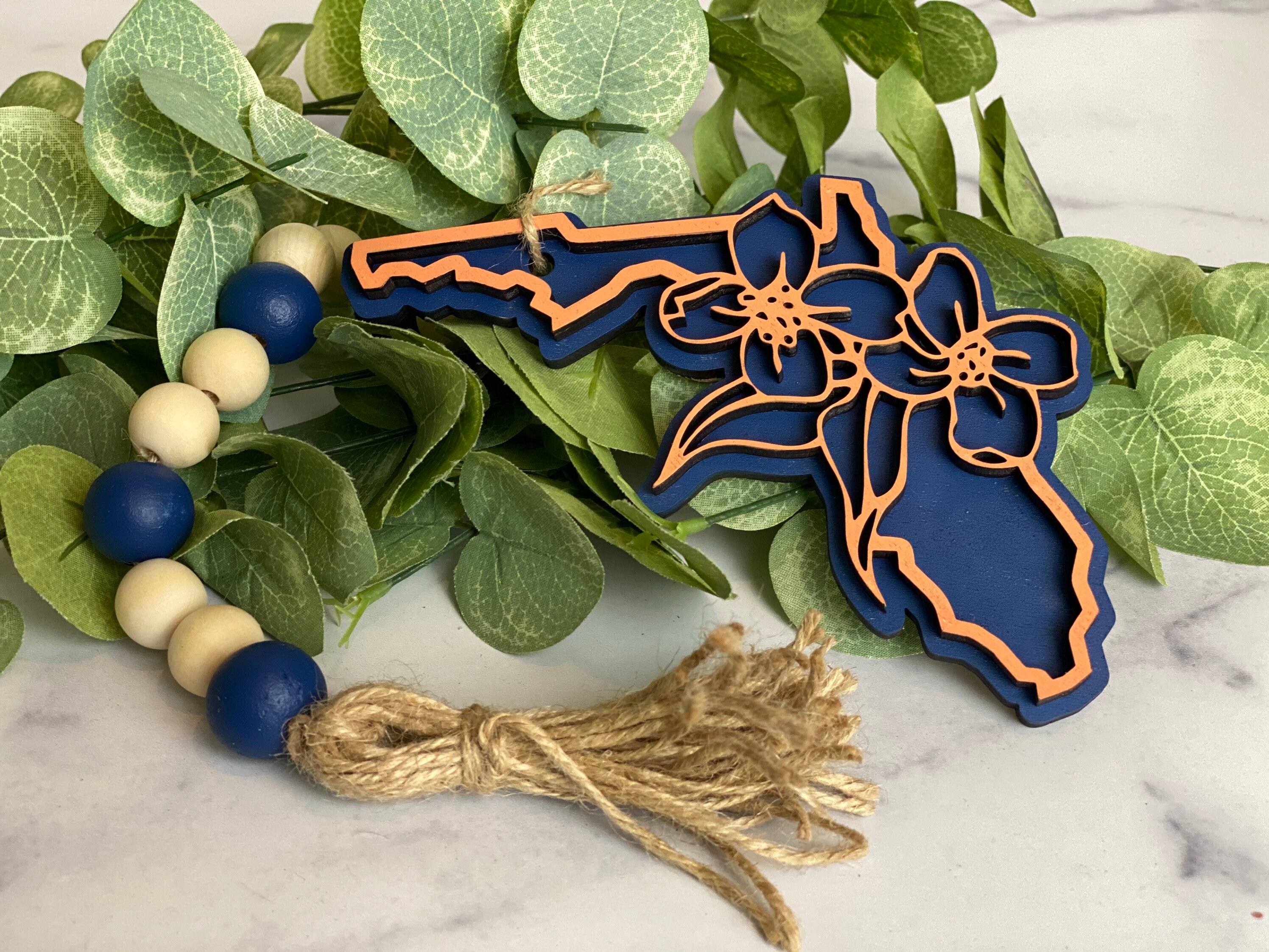 Florida State Beaded Garland Florida With State Flower | Etsy