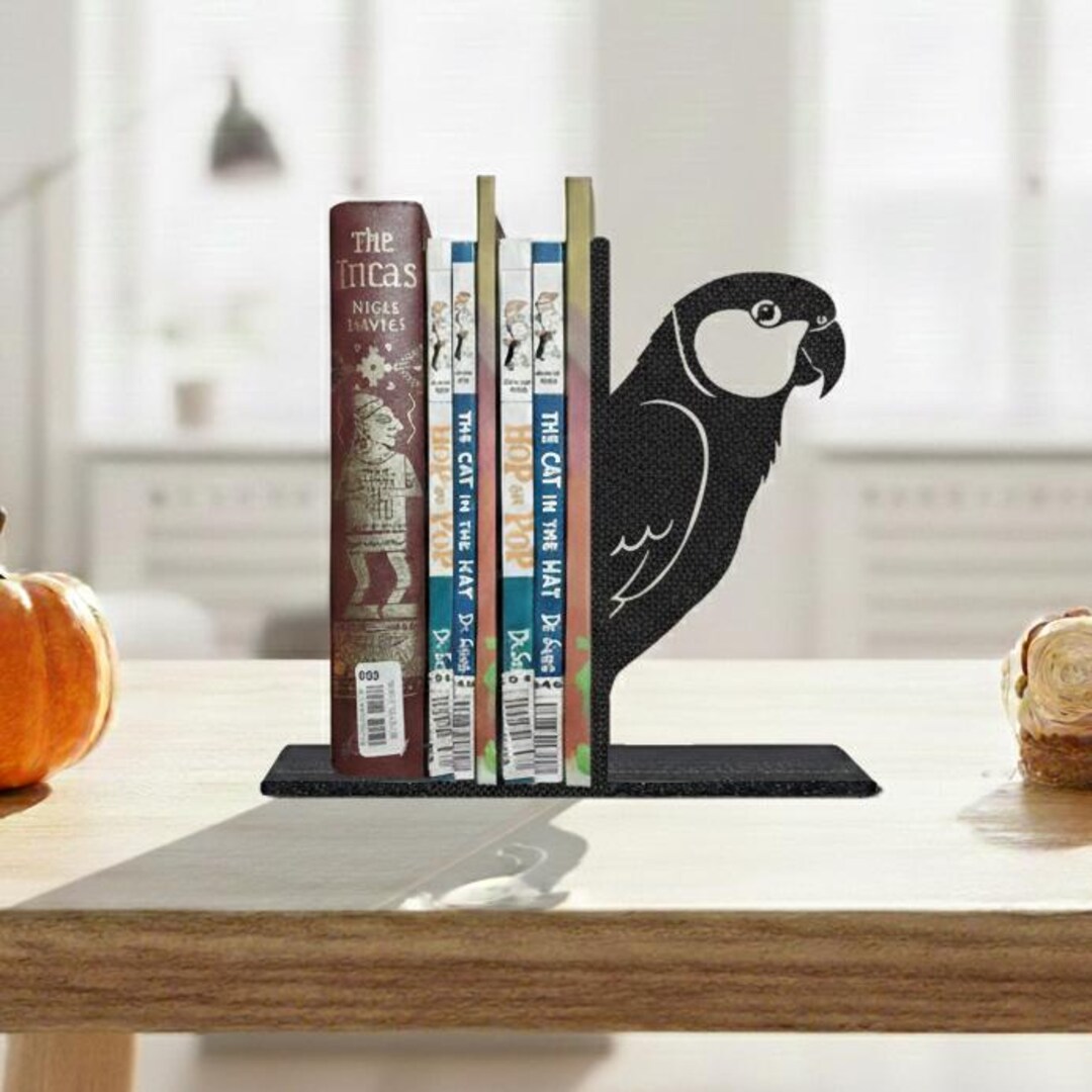 Bird Ring Neck Parakeet Peeking Bookend | Modern Decor - Etsy