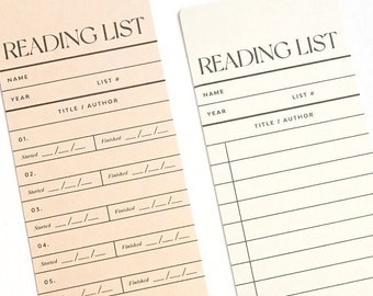 Reading Tracker Bookmark - Etsy