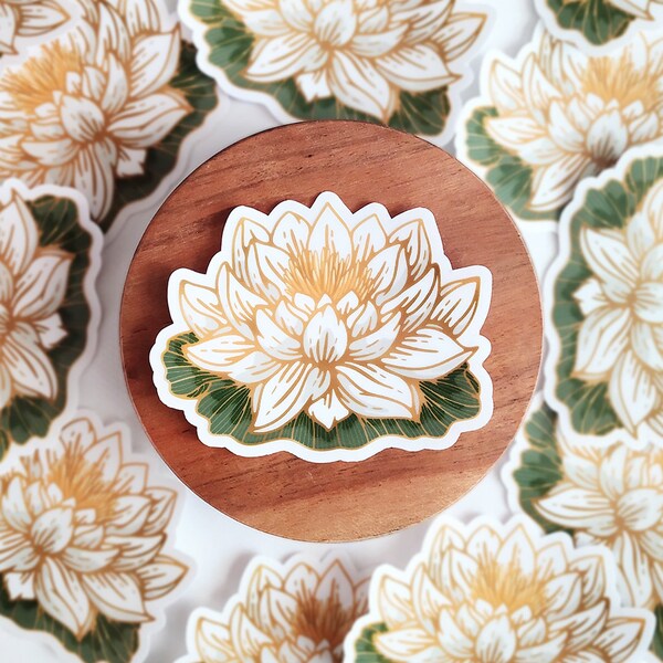 Lotus Flower Sticker - Etsy