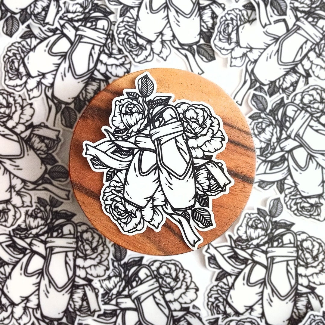 POINTES N ROSES Clear Vinyl Sticker Dance Stickers, Ballet Sticker ...