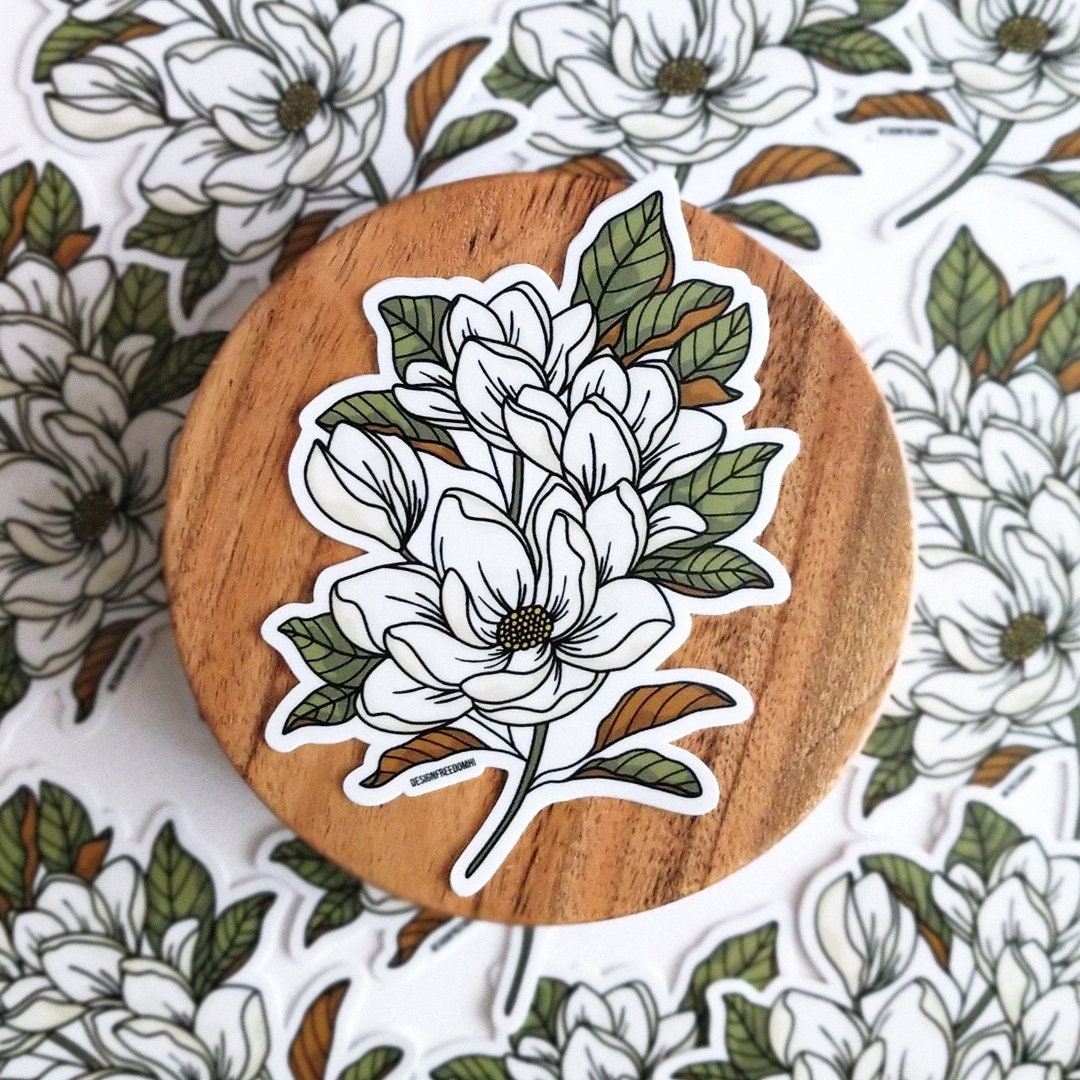MAGNOLIA Vinyl Sticker | Magnolia Sticker, Southern Magnolia, Flower ...